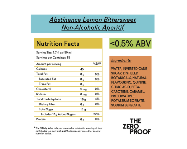 Abstinence's Lemon Bittersweet Non-Alcoholic Aperitif | The Zero Proof